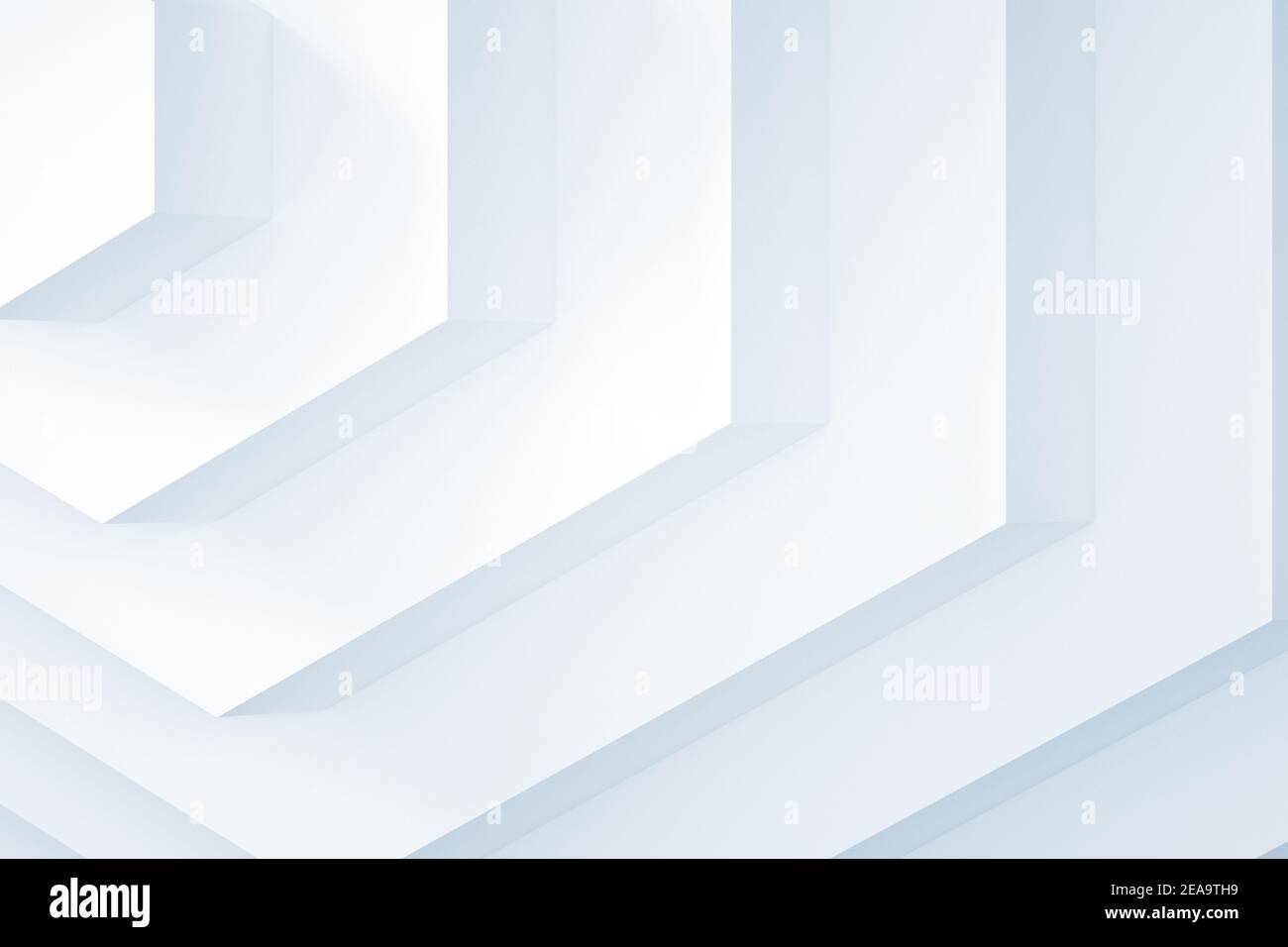 Abstract digital graphic background, white geometric installation with ...