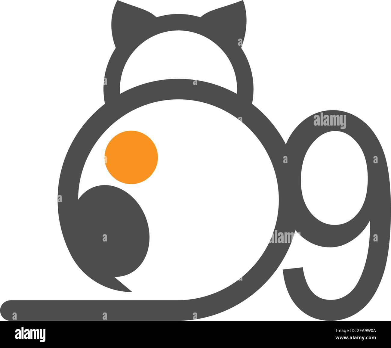 Cat icon logo with number 9 template design vector illustration Stock ...