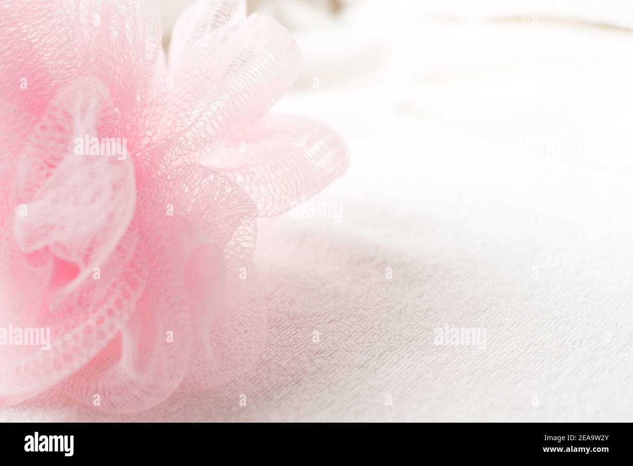 pink mesh shower sponge aka Bath puff, Bath Body Scrubber Loofah on ...