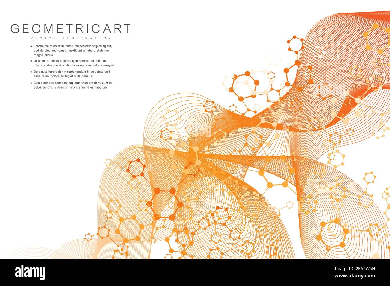 Science network pattern, connecting lines and dots. Technology hexagons ...