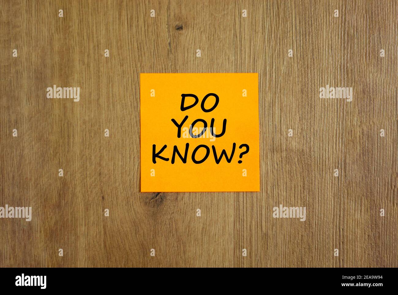 Do you know symbol. Yellow sheet of paper. Words 'do you know ...