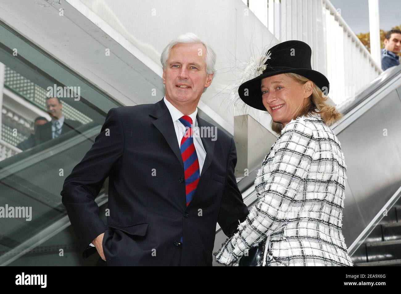 Michel Barnier and wife attend the 84th Prix de l'Arc de Triomphe horse ...