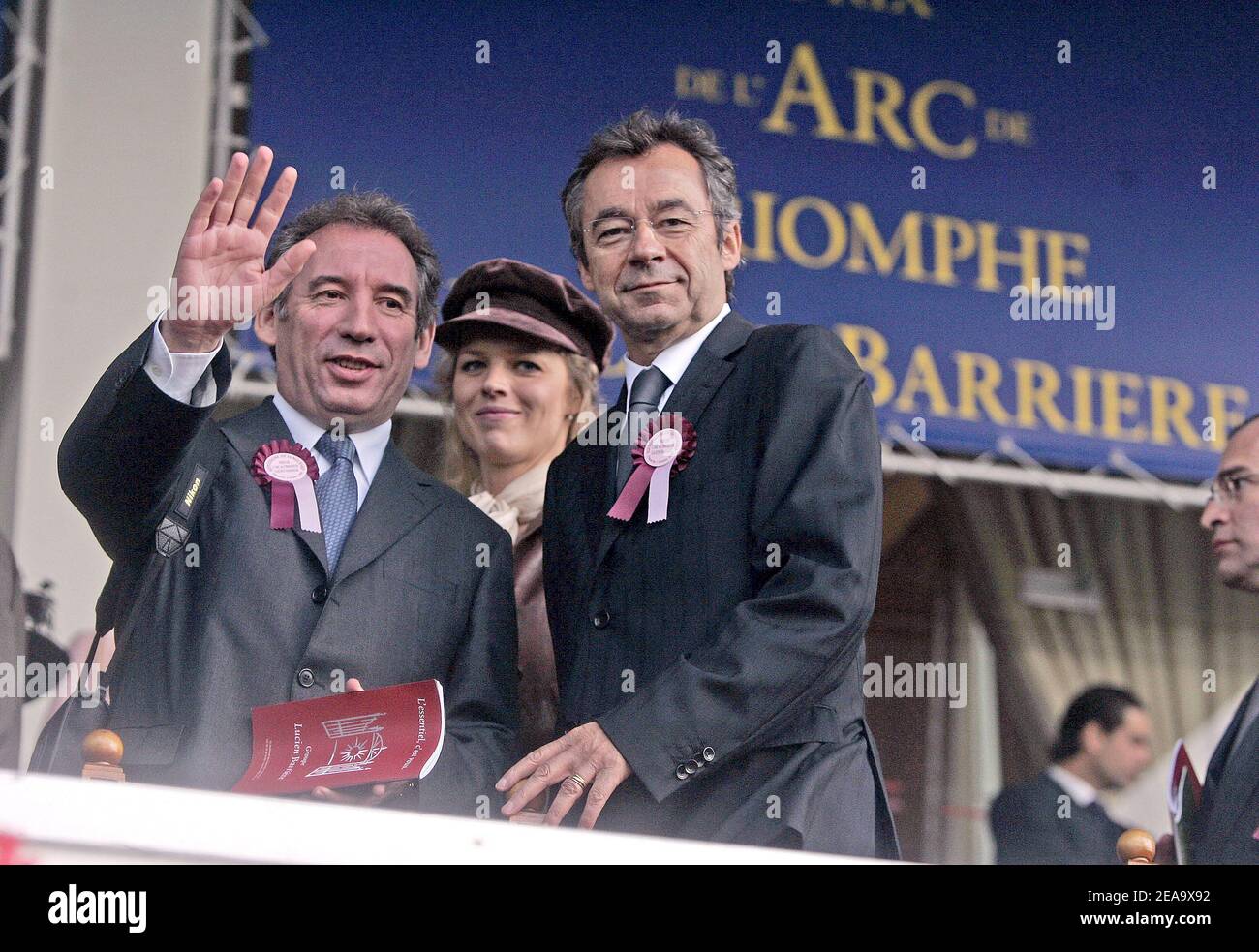 French leader of UDF party, Francois Bayrou, and Michel Denisot attend ...