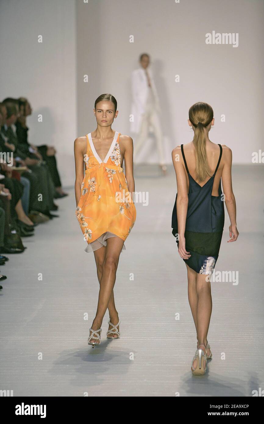 Models display the creation by designer Patrick Robinson for Paco ...