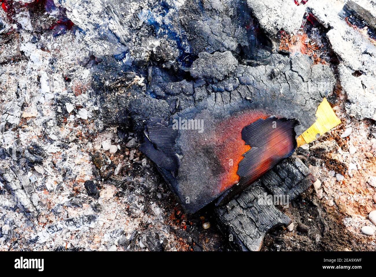 Burning wood, close-up view, France Stock Photo - Alamy