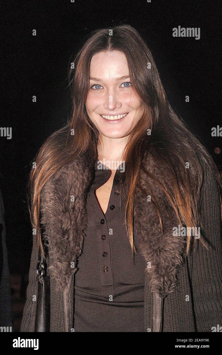 Italian supermodel Carla Bruni arrives at John Galliano's Spring-Summer ...