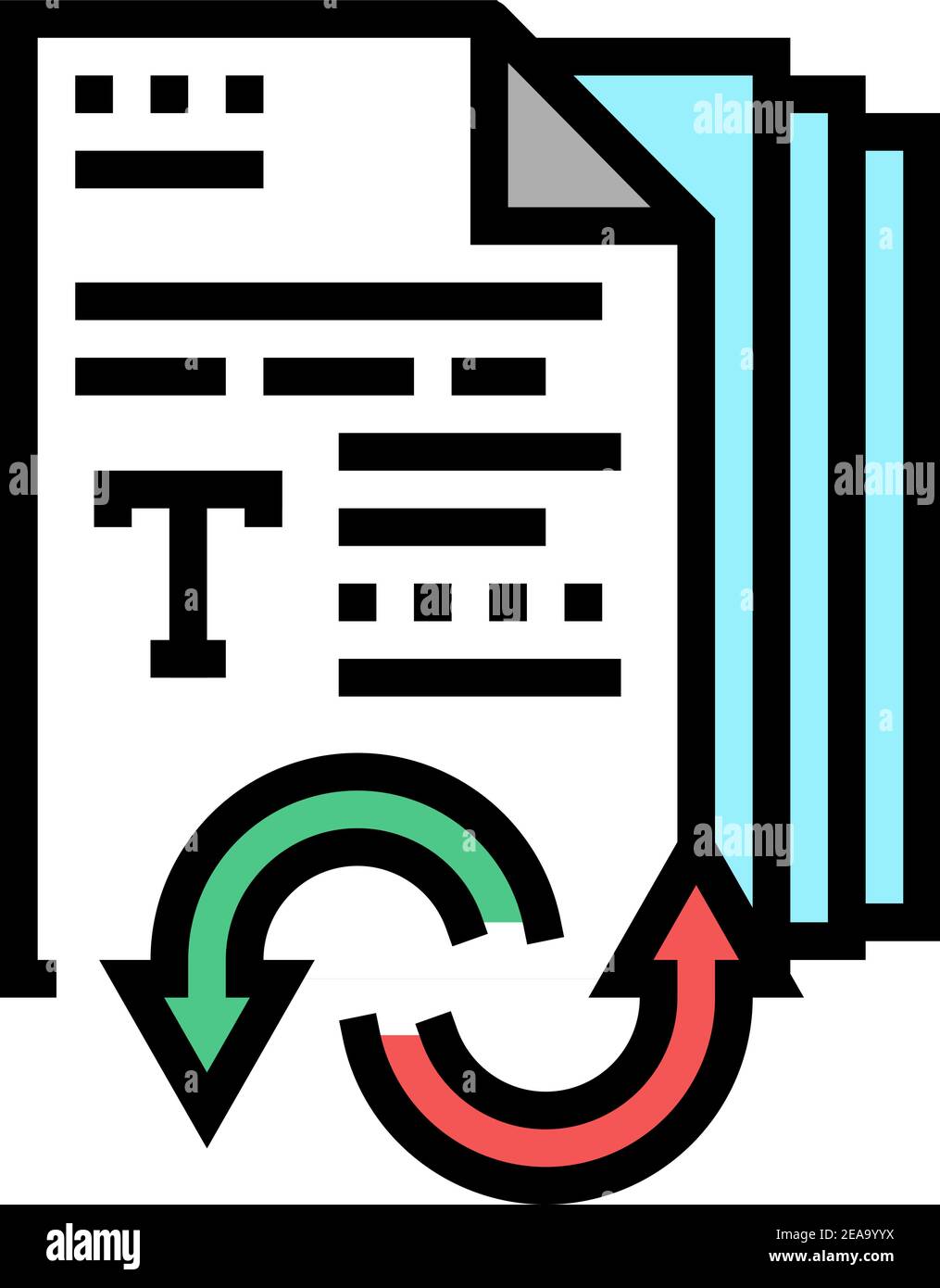 text and fonts converter color icon vector illustration Stock Vector ...