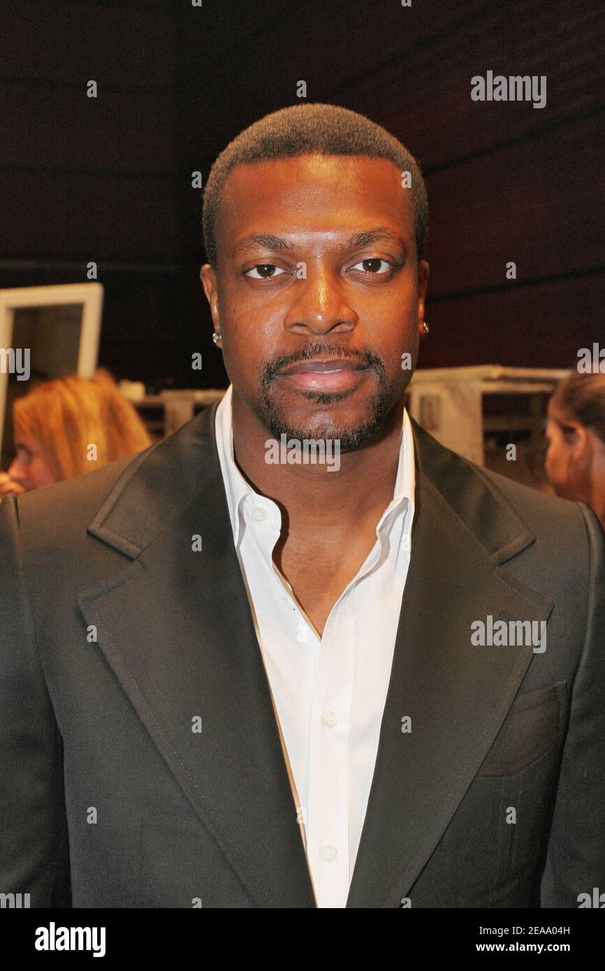 US actor Chris Tucker backstage after the Stella Cadente Ready-to-Wear ...