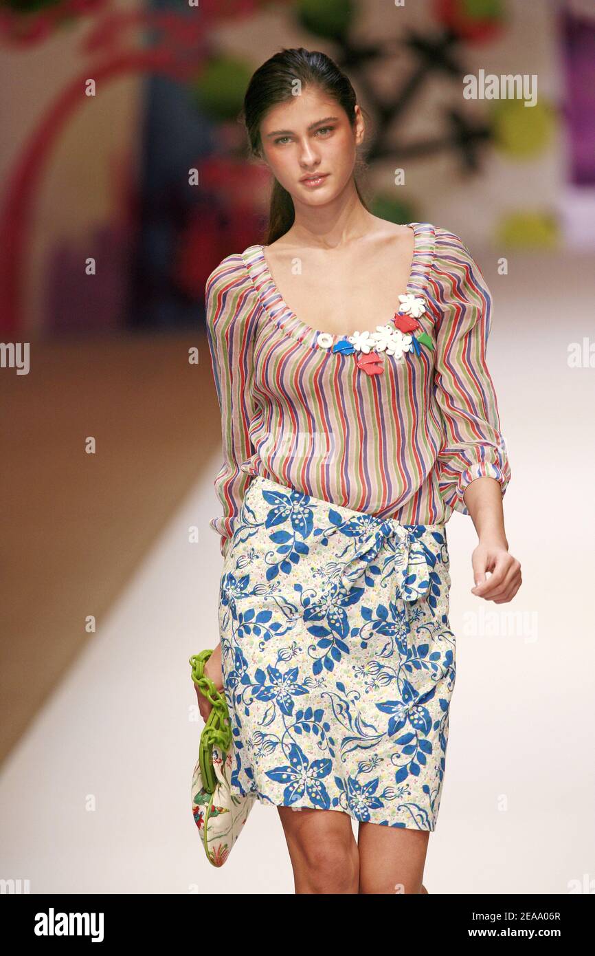 A model displays a creation by British designers Suzanne Clements and ...