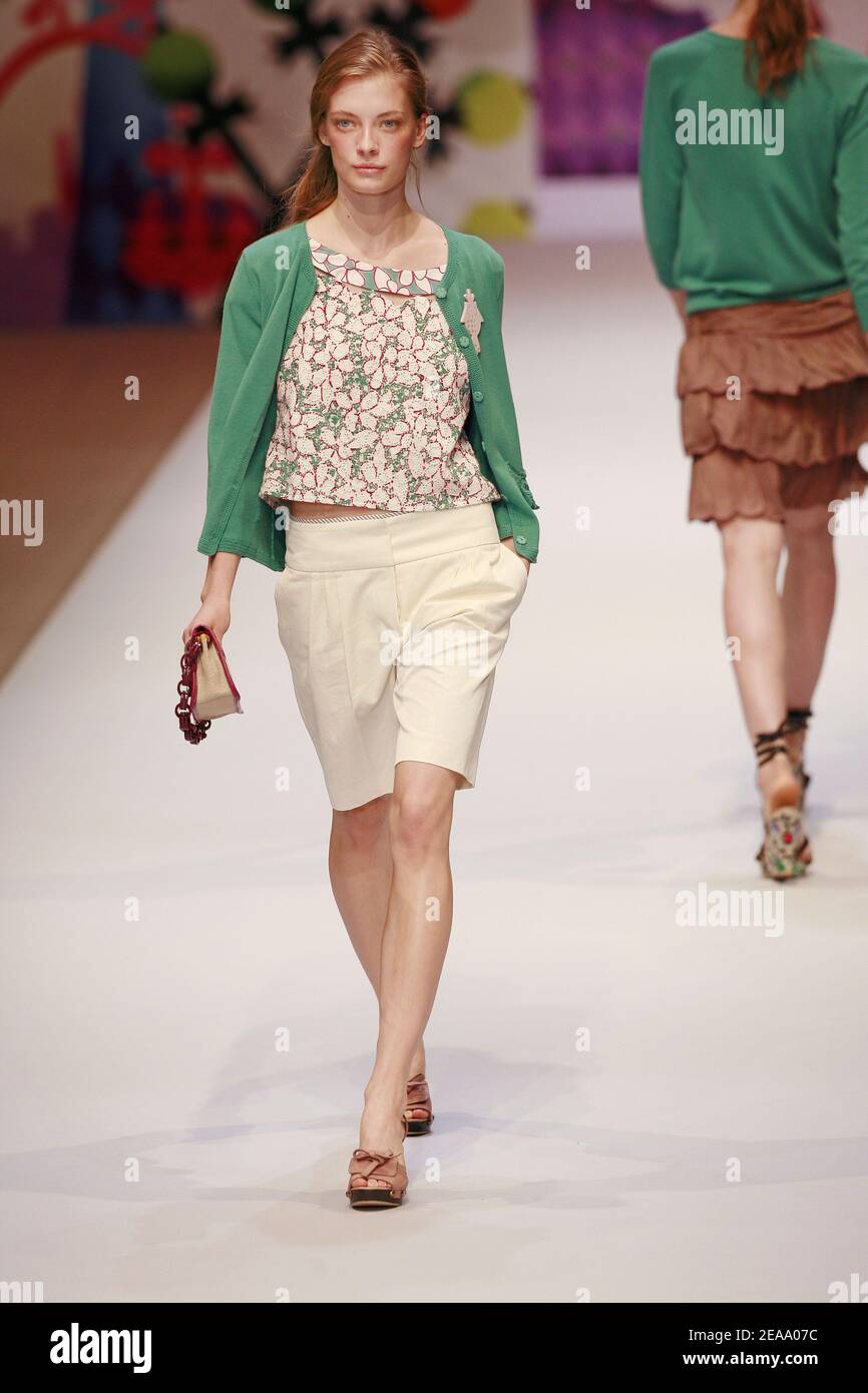 A model displays a creation by British designers Suzanne Clements and ...