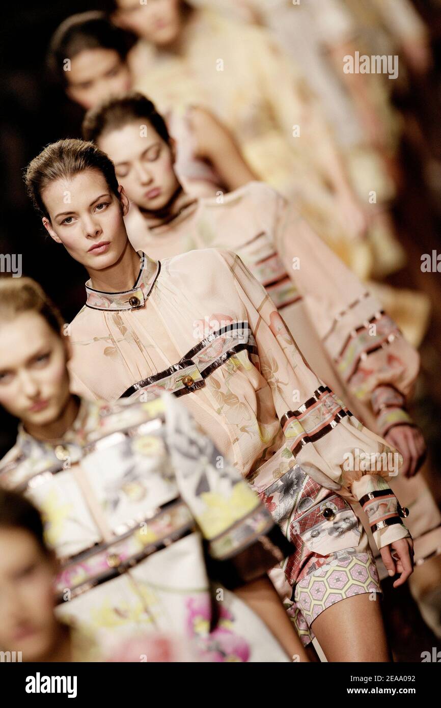 A model displays a creation during Leonard Ready-to-Wear Spring-Summer ...