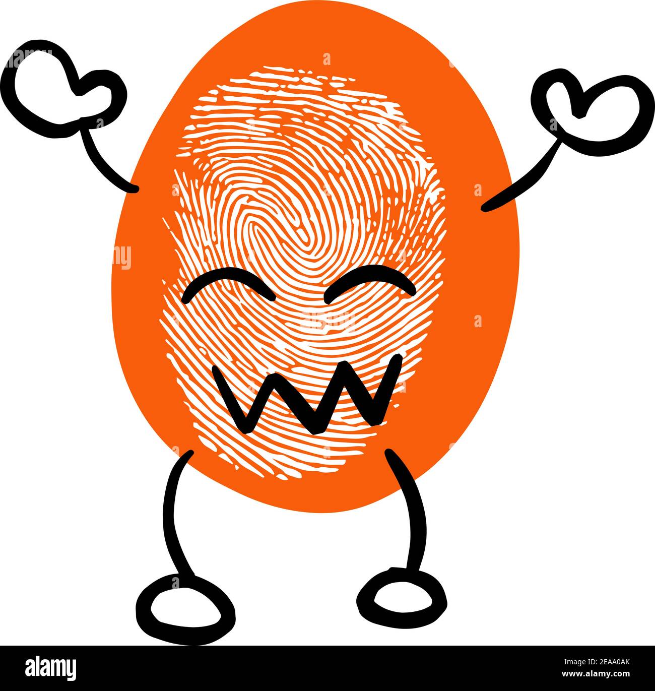 Funny Fingerprint Print Bean Cartoon Character Emoticon Stock Vector ...