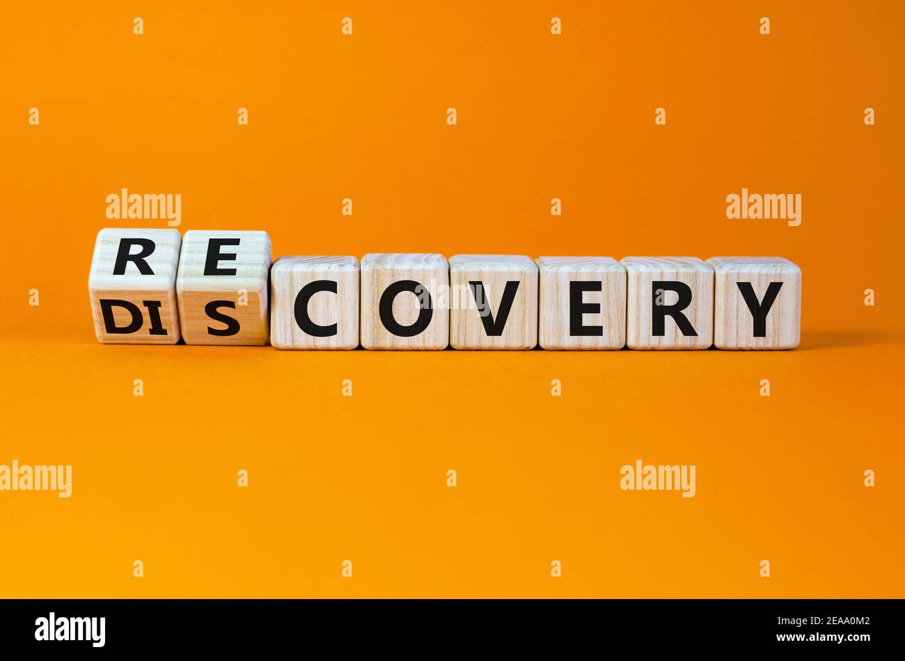 Recovery or discovery symbol. Turned a wooden cube, changed a word ...