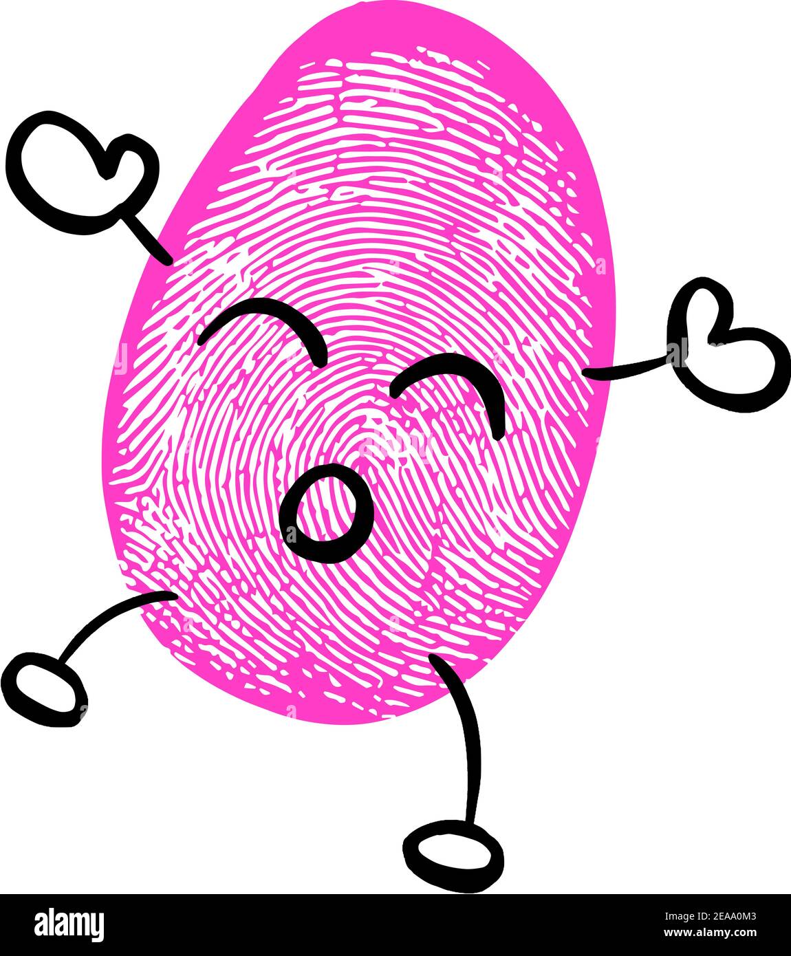 Funny Fingerprint Print Bean Cartoon Character Emoticon Stock Vector ...