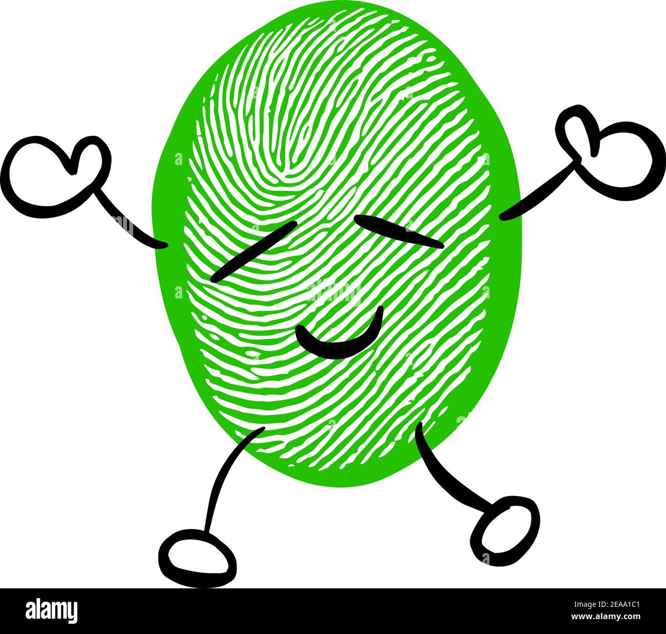 Funny Fingerprint Print Bean Cartoon Character Emoticon Stock Vector ...