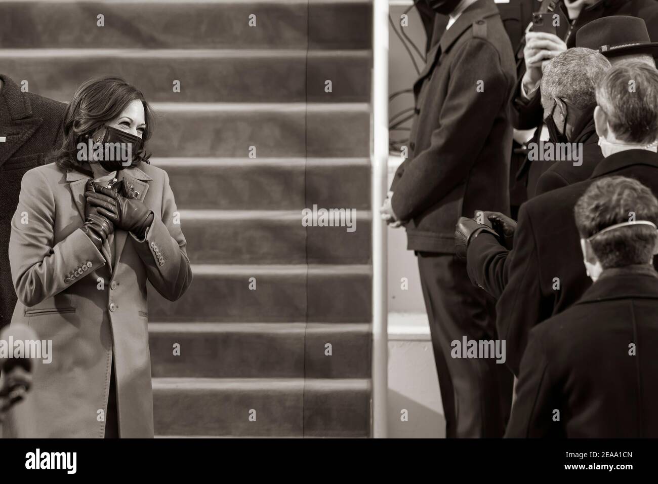 Vice President-elect Kamala Harris greets former President Barack Obama ...