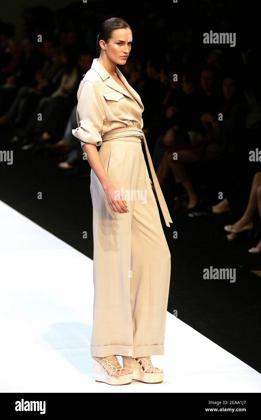 A model displays a creation by French designer Herve Leroux during Guy ...