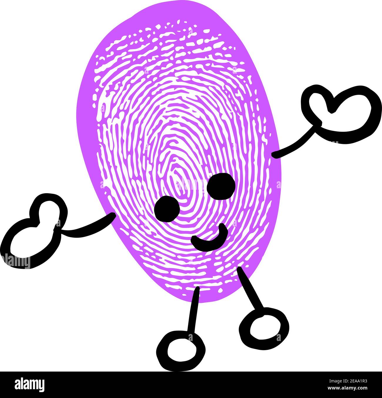 Funny Fingerprint Print Bean Cartoon Character Emoticon Stock Vector ...