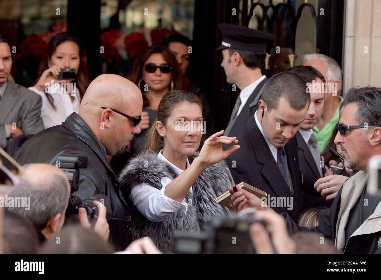 Canadian singer Celine Dion, her husband Rene Angelil and their son ...