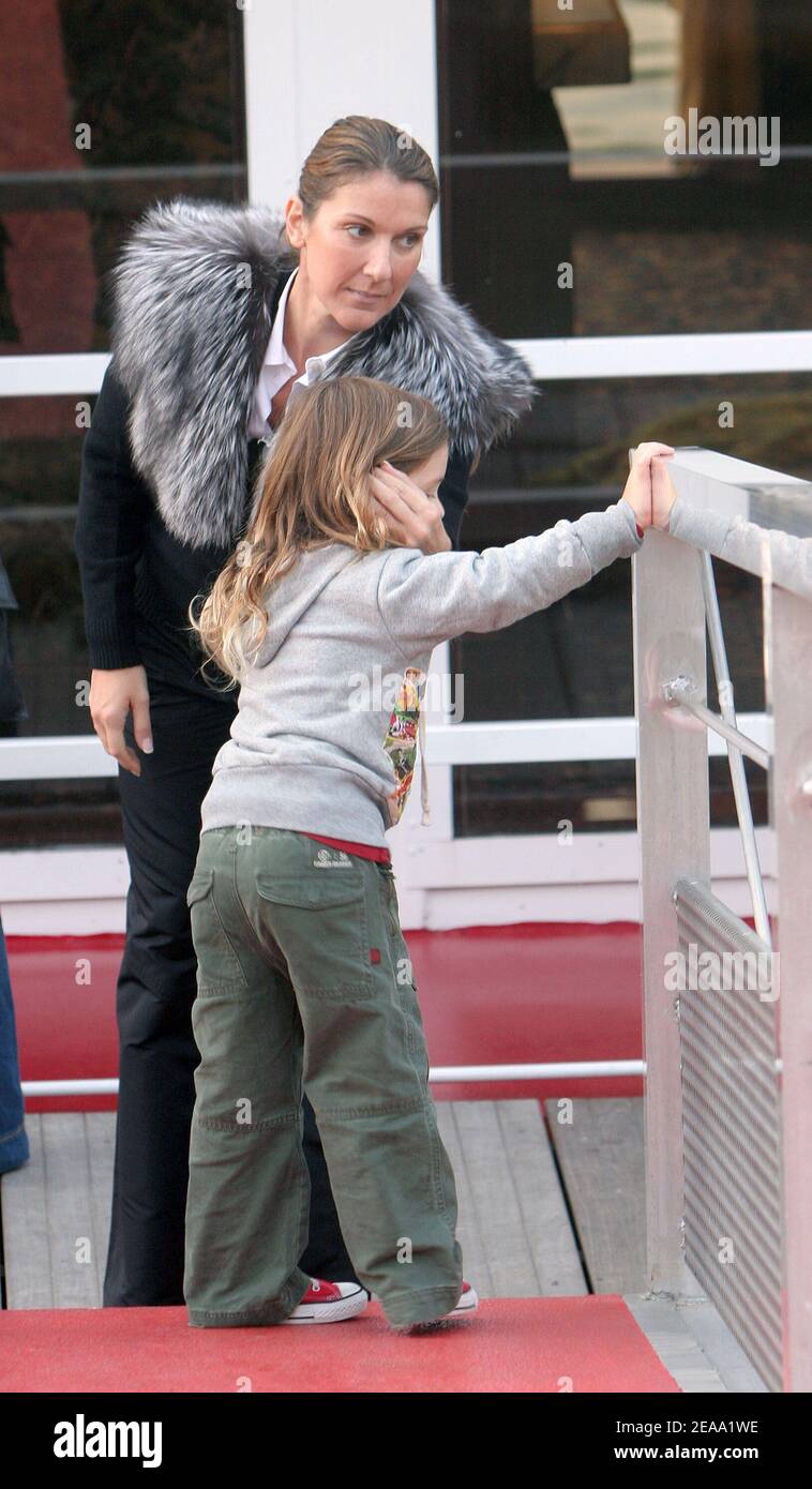 Canadian singer Celine Dion, her husband Rene Angelil and their son ...