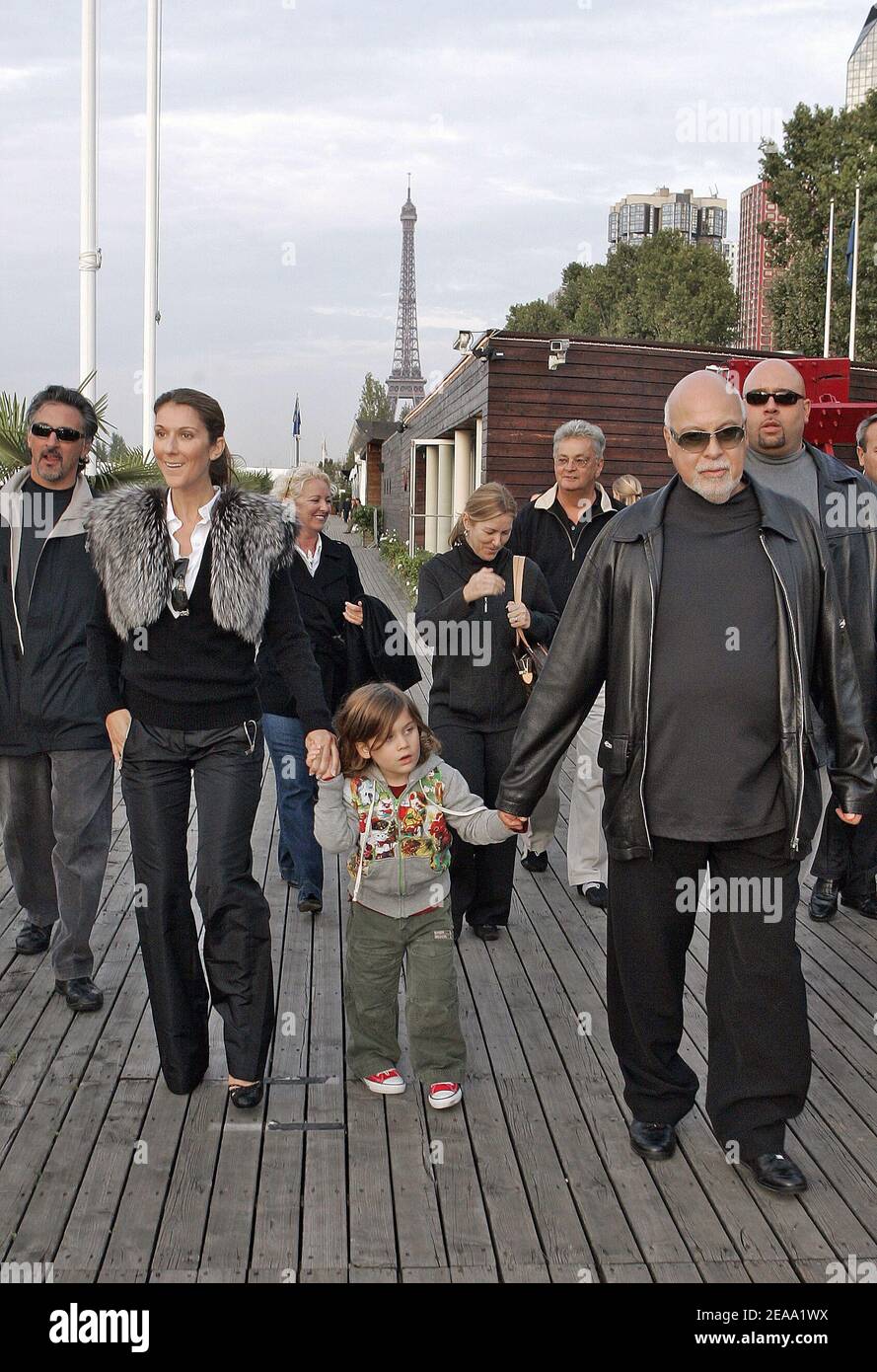 Canadian singer Celine Dion, her husband Rene Angelil and their son ...