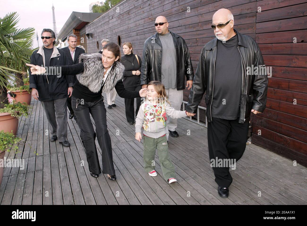 Canadian singer Celine Dion, her husband Rene Angelil and their son ...