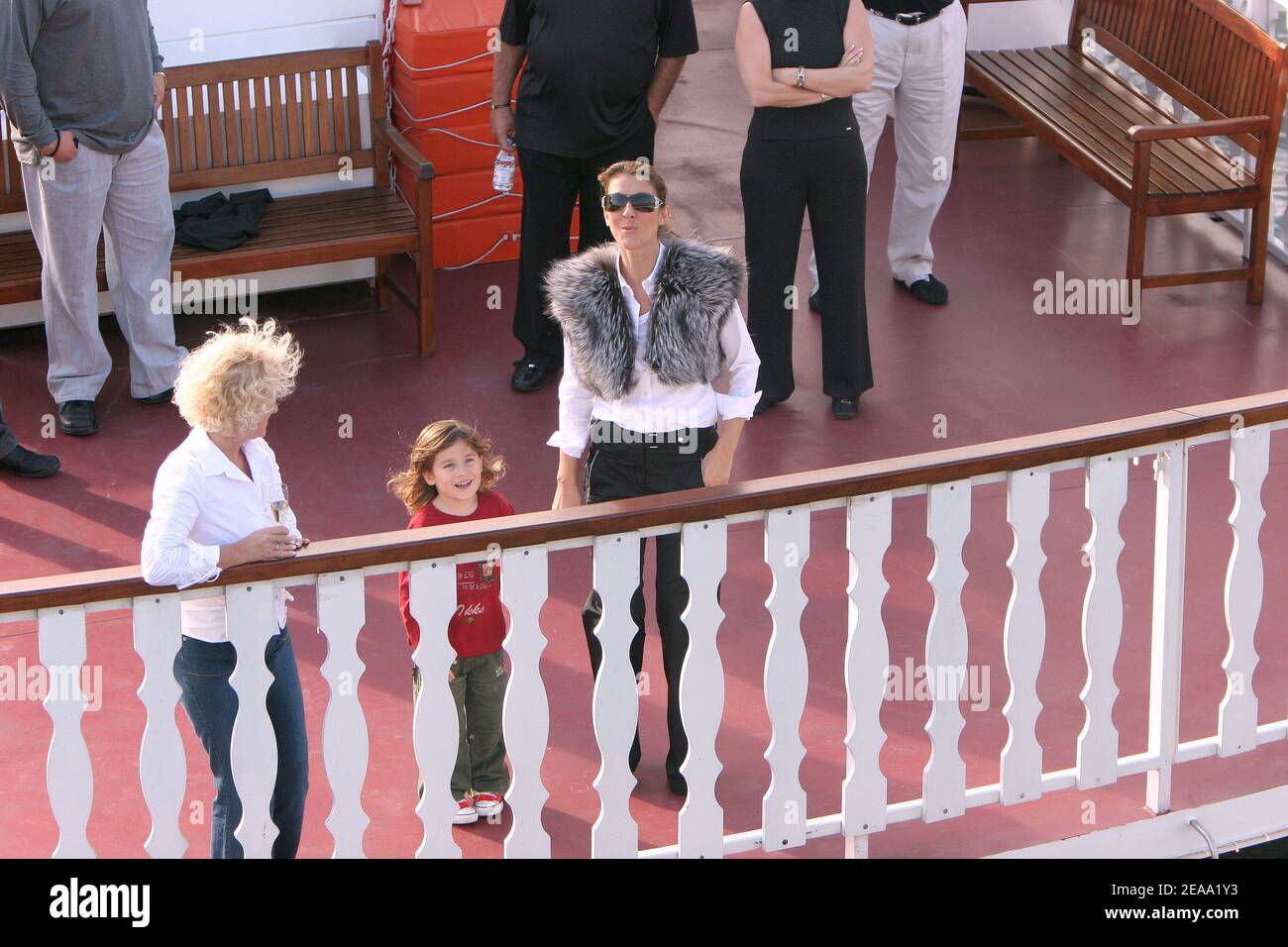Canadian singer Celine Dion, her husband Rene Angelil and their son ...