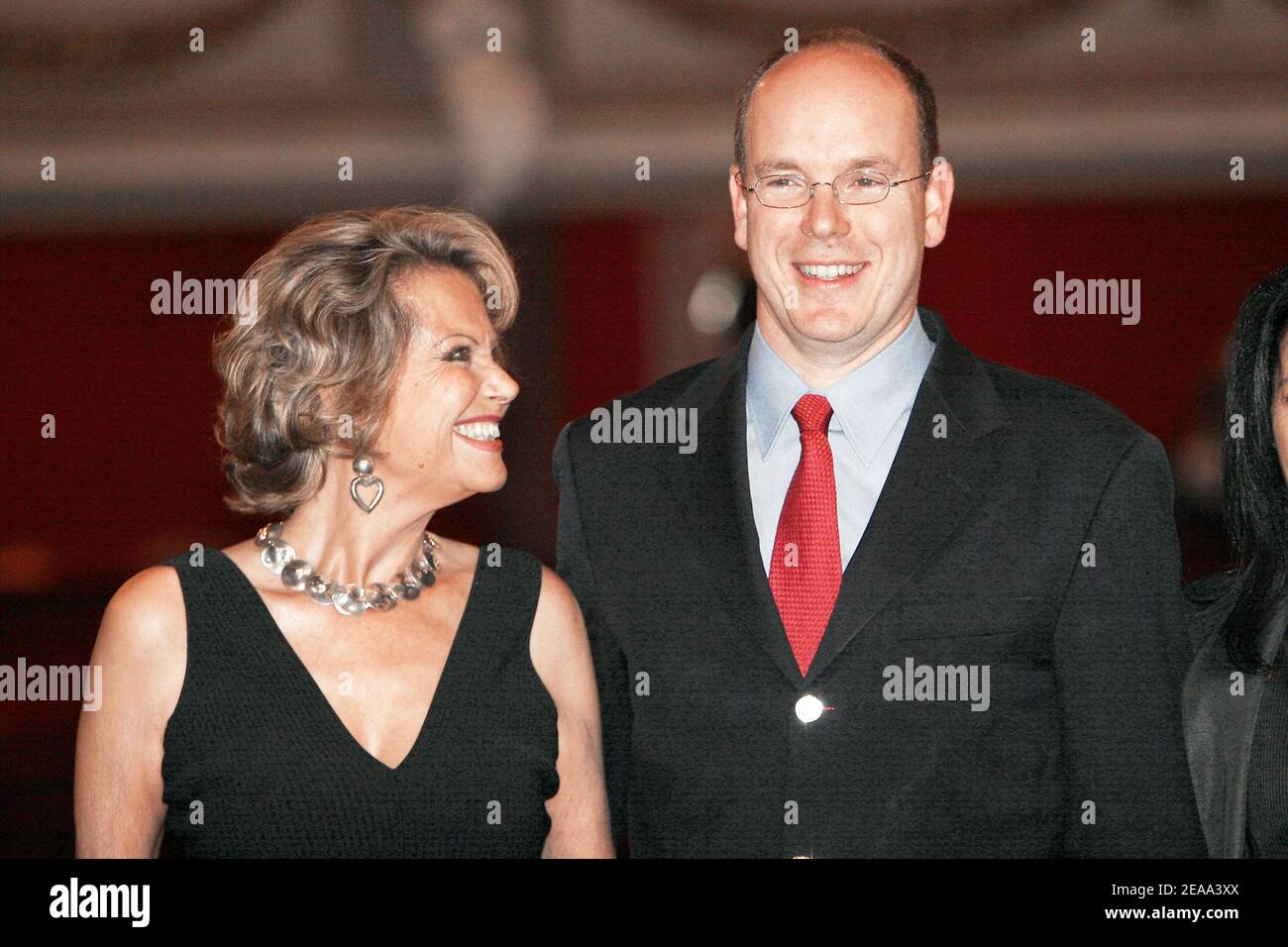 Prince Albert of Monaco meets childrens with Claudia Cardinale at the ...
