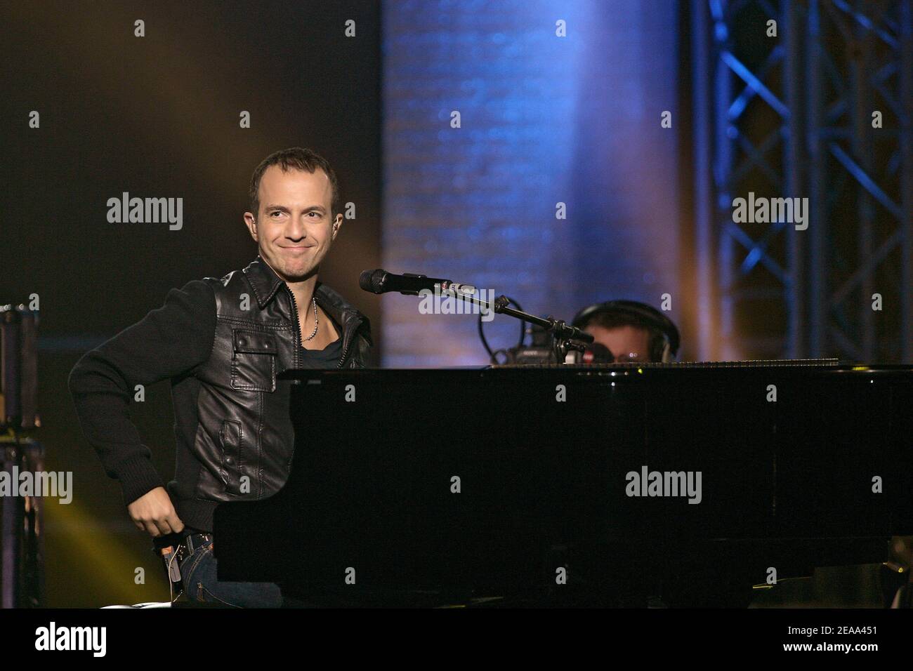 French singer Calogero performs live for an evening performance 'Tous ...