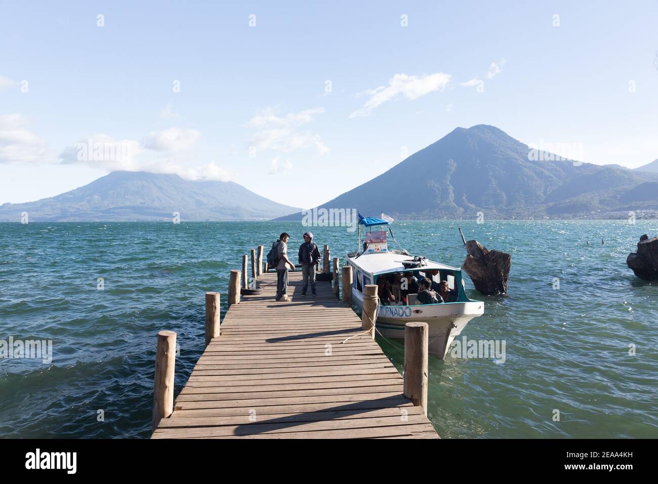 San Marcos La Laguna, Lake Atitlan, Guatemala Public dock and ferry in ...