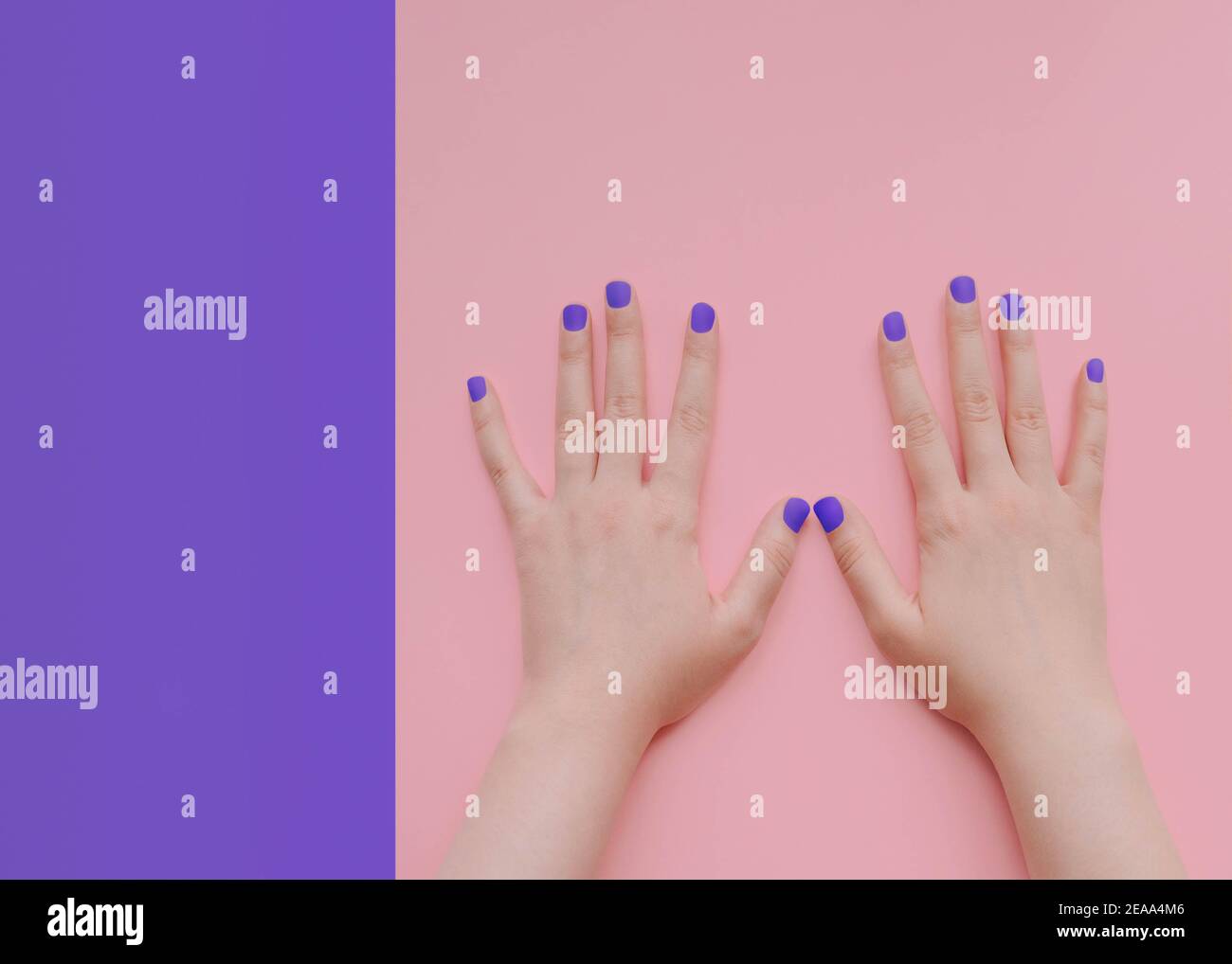 Stylish female manicure Top view photo with copy space Stock Photo - Alamy