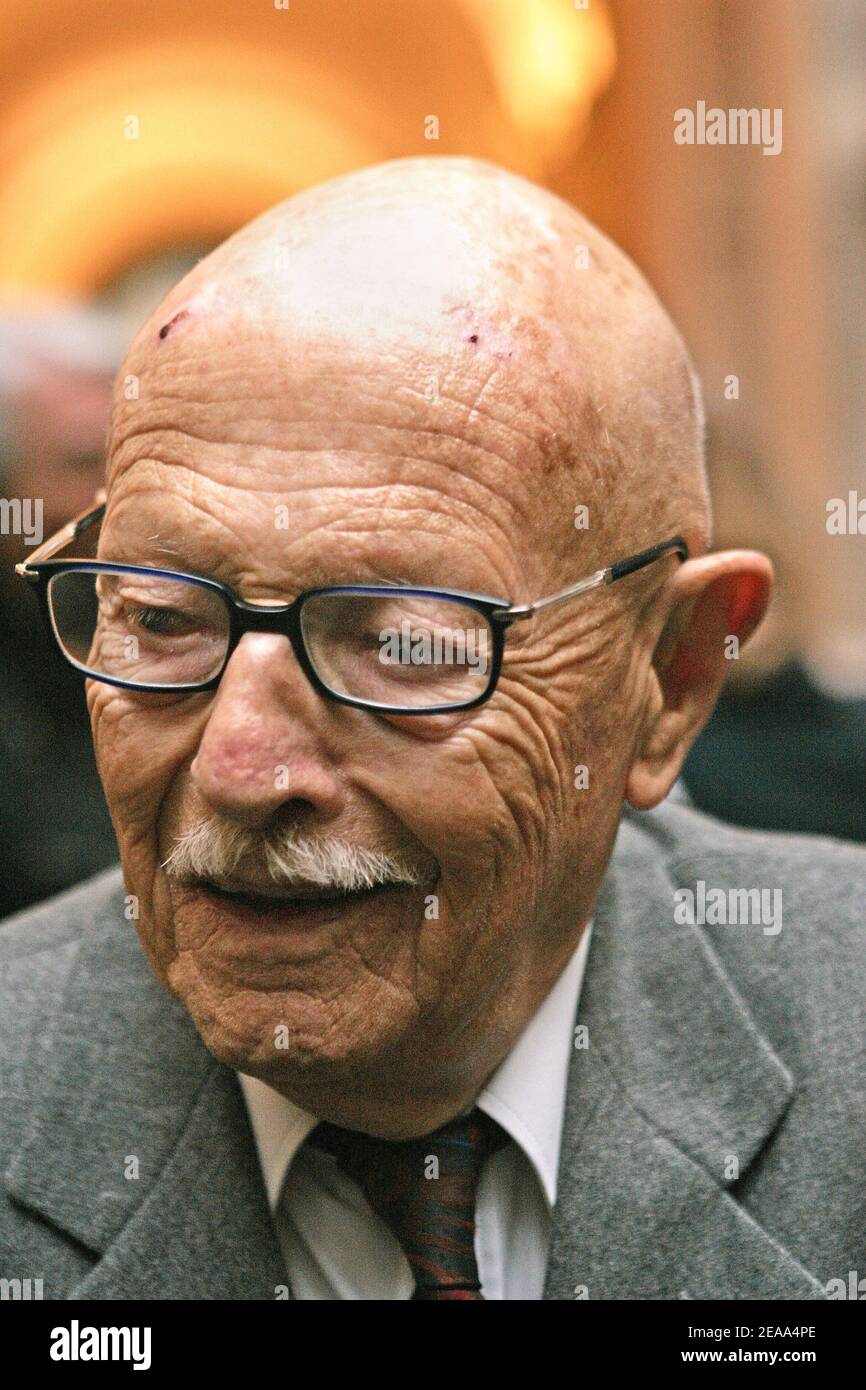 French photographer Willy Ronis attends the opening ceremony of his ...
