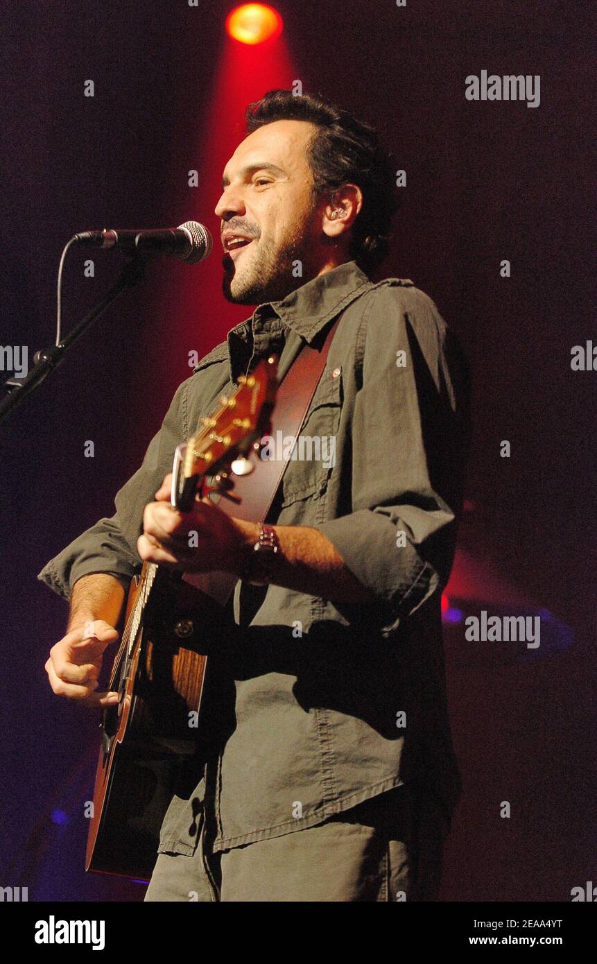 French singer Gerald de Palmas performs live at 'Le Zenith' in Paris ...