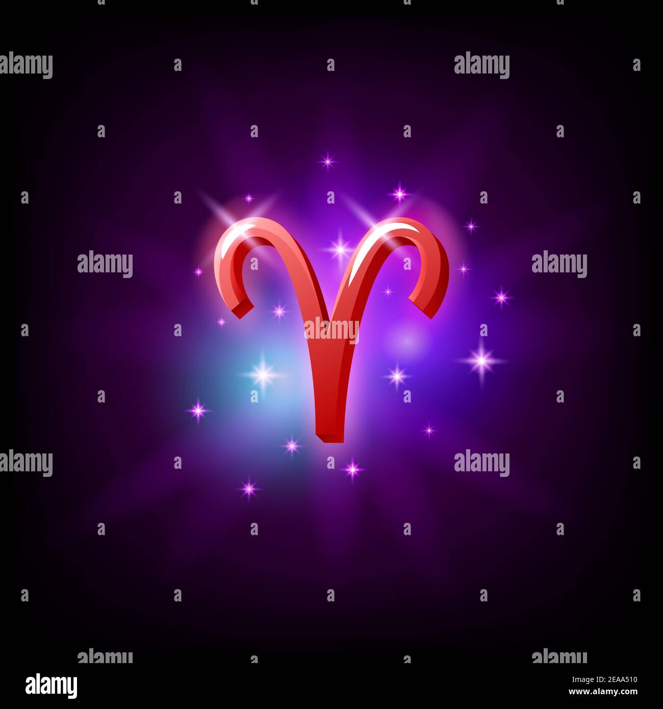 Aries Constellation icon in space style on dark background with galaxy ...