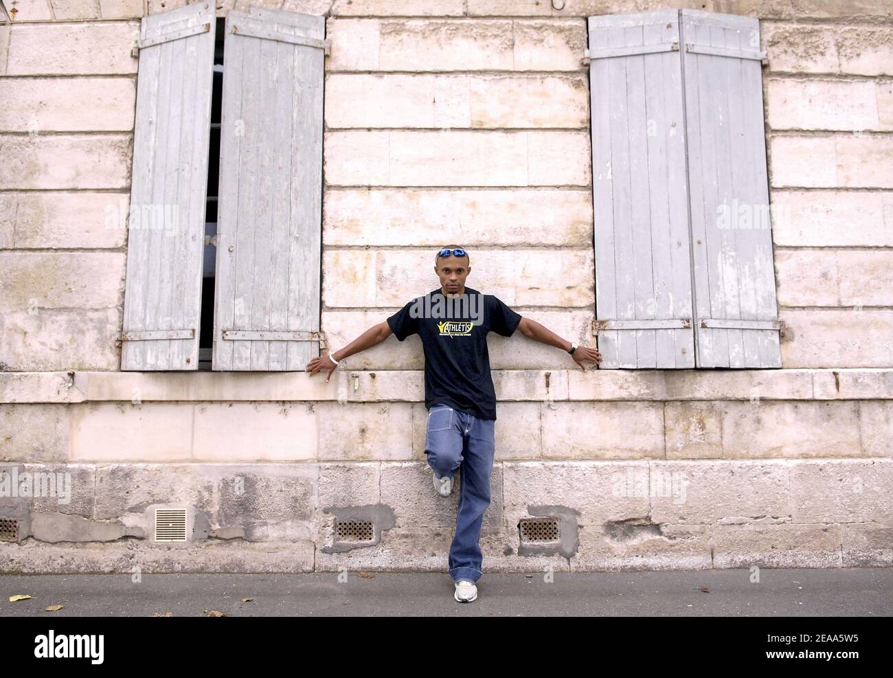 French athlete Lueyi Dovy, 2005 world champion in the men's 4x100m ...