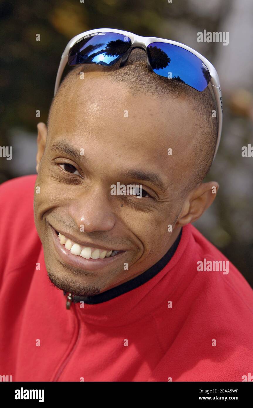 French athlete Lueyi Dovy, 2005 world champion in the men's 4x100m ...