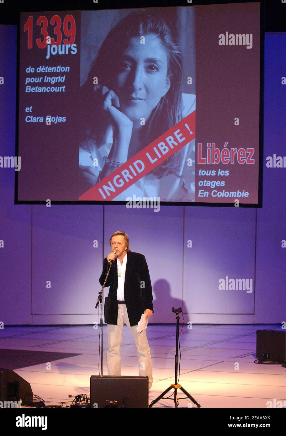 French singer Renaud Sechan performs during a concert organized by the ...