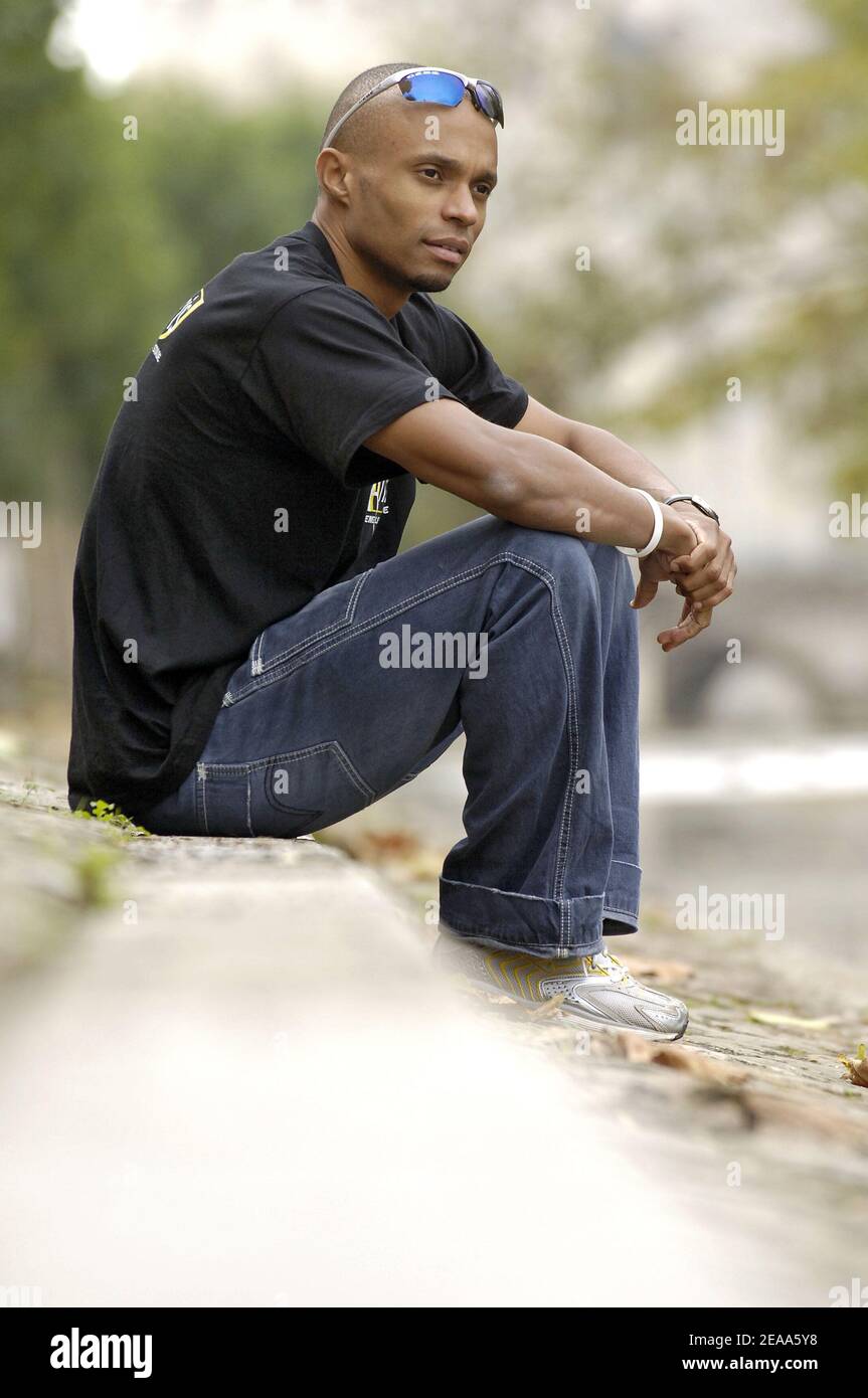 French athlete Lueyi Dovy, 2005 world champion in the men's 4x100m ...