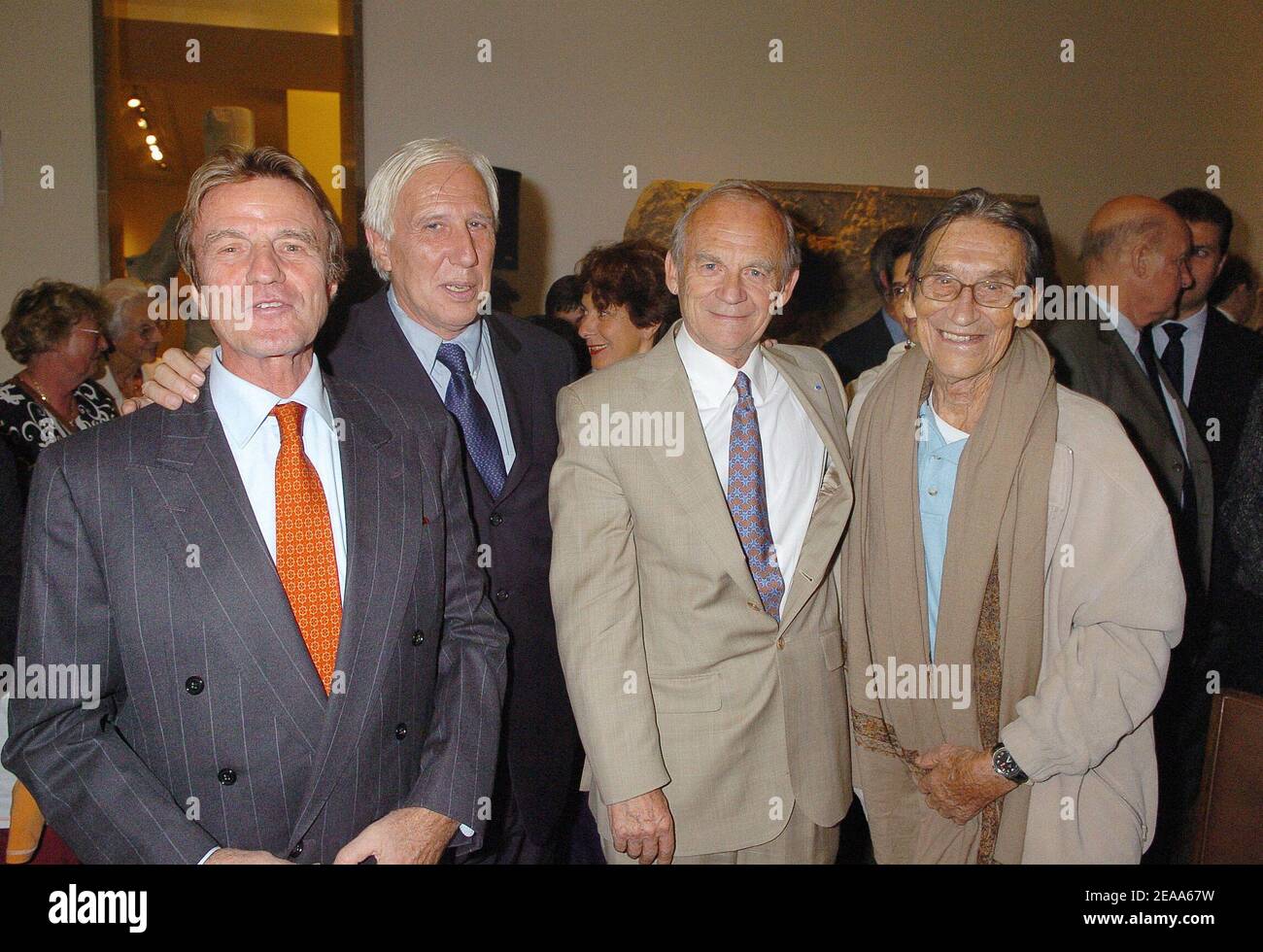 (L-R) Former French Minister of Health Bernard Kouchner, Professor ...
