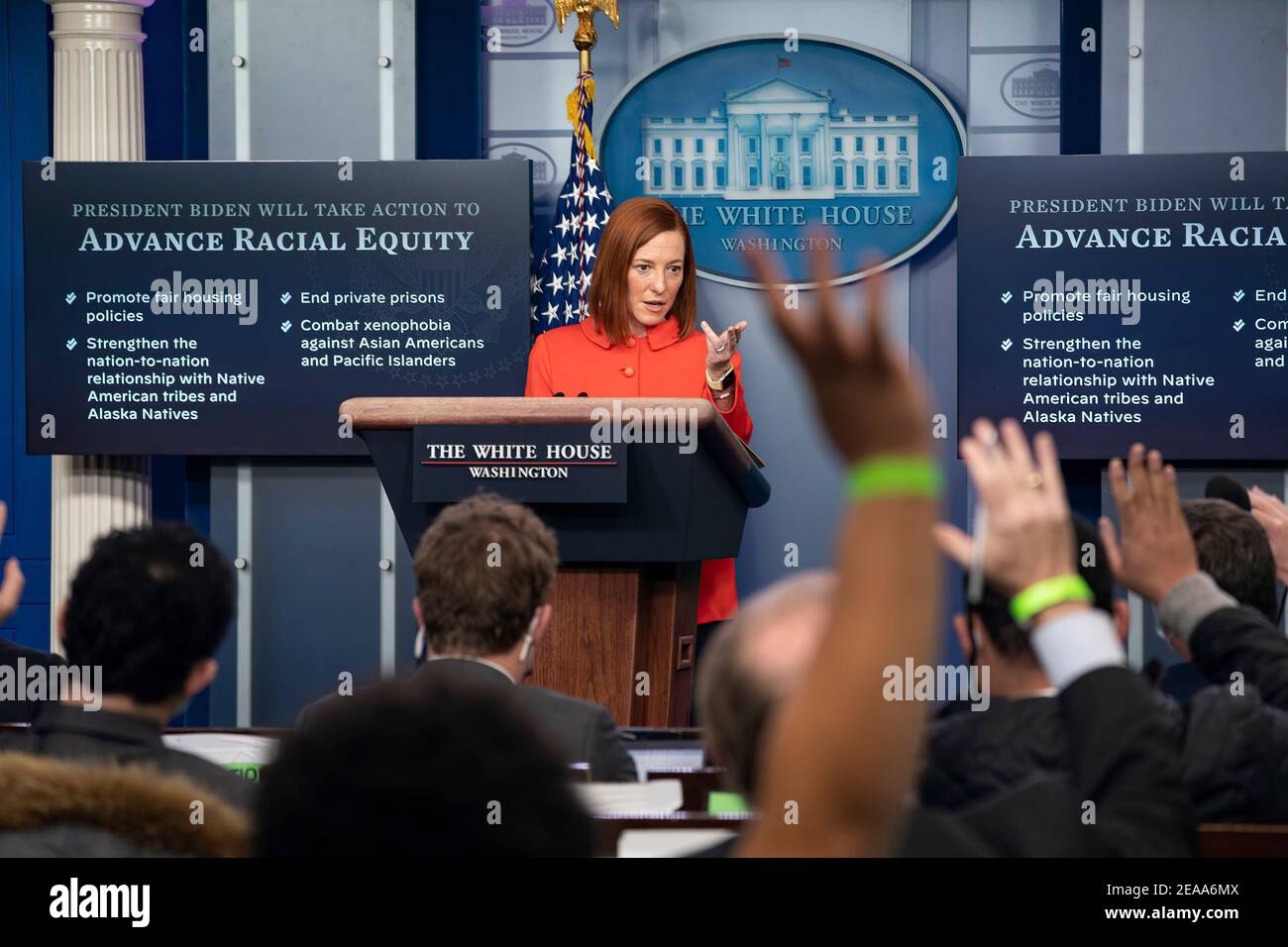 White House Press Secretary Jen Psaki participates in a briefing ...