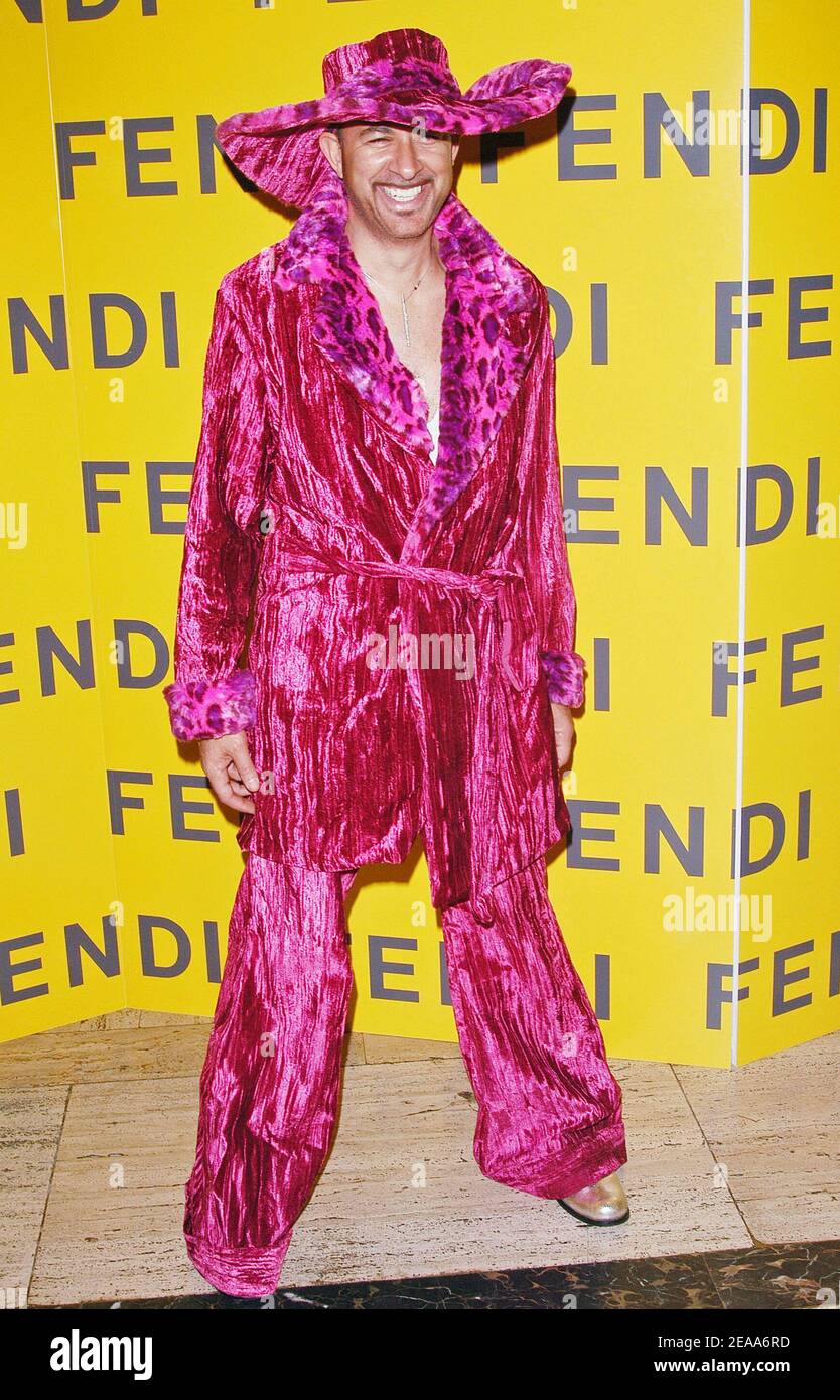 Designer John Varvatos arrives at the Cunard Building to attend Fendi ...