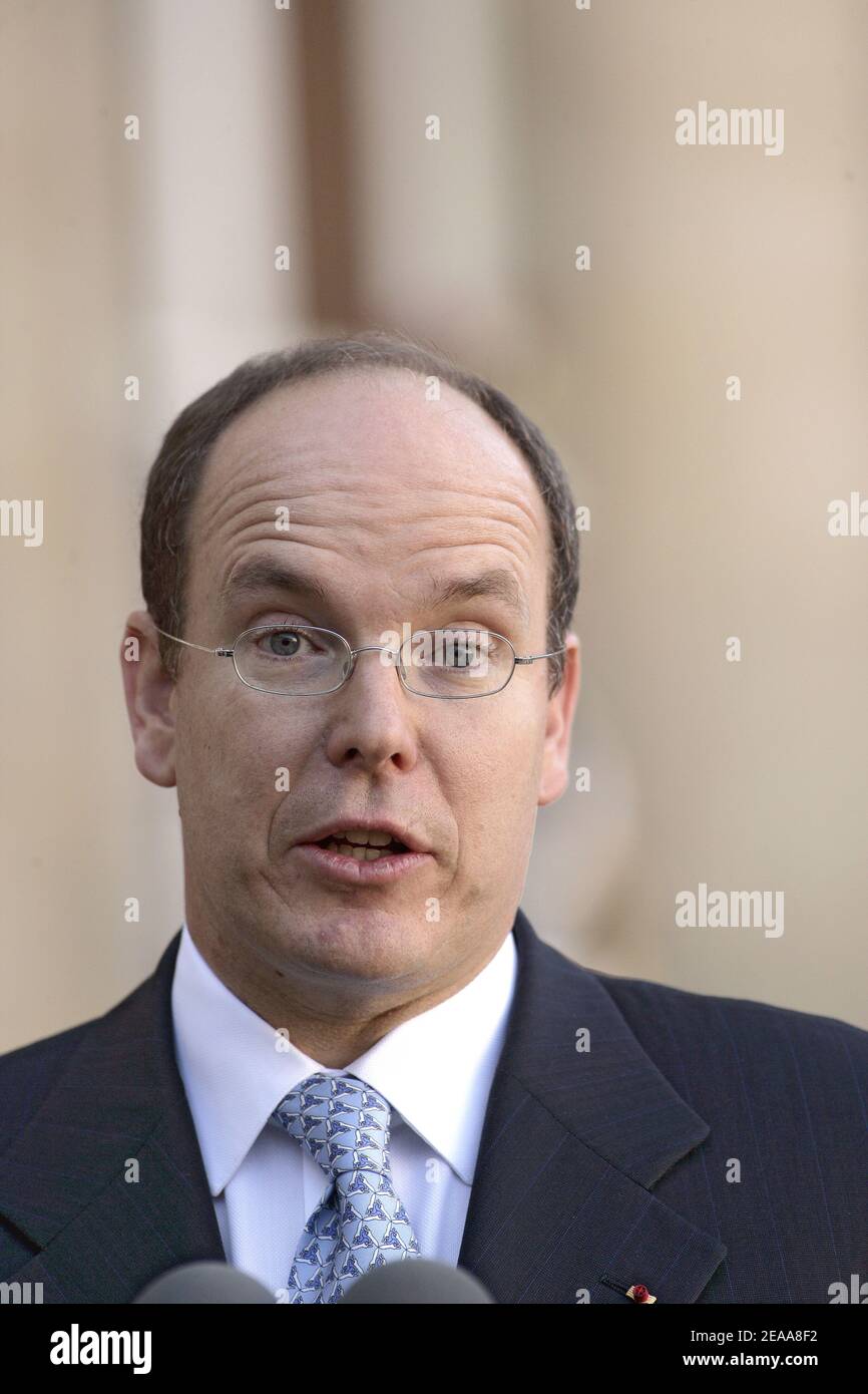 Prince Albert of Monaco is received by French President Jacques Chirac ...