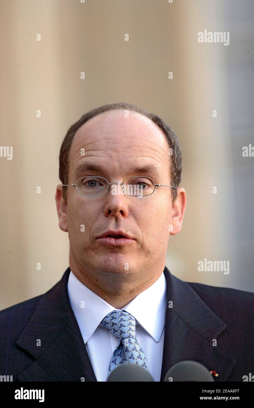 Prince Albert of Monaco is received by French President Jacques Chirac ...