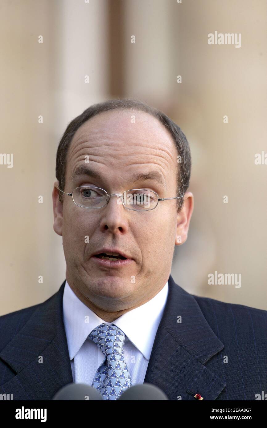 Prince Albert of Monaco is received by French President Jacques Chirac ...