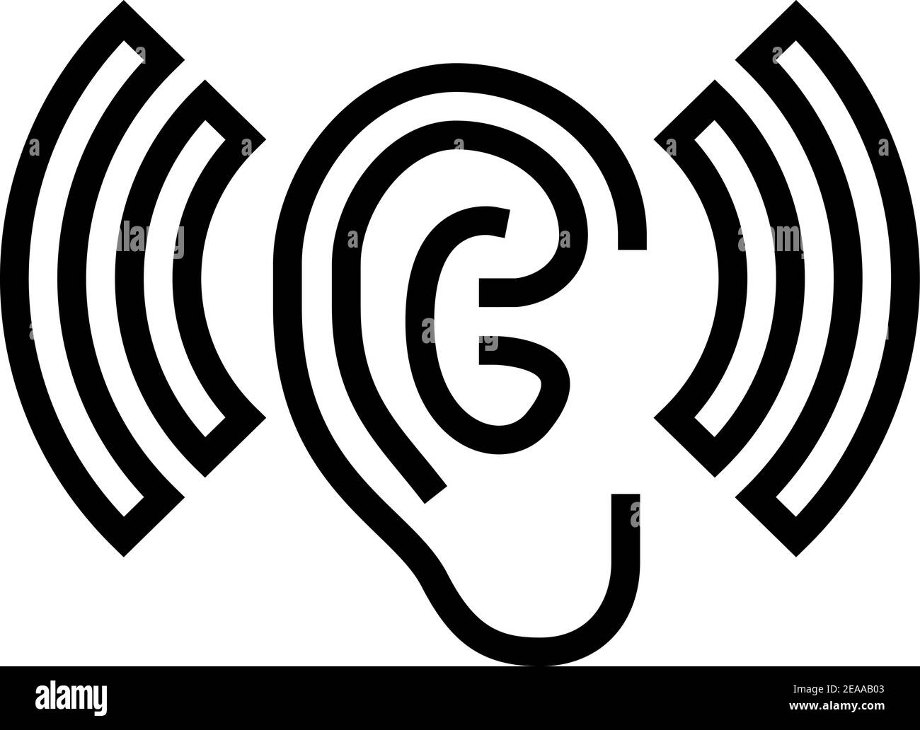 listening and hearing noise line icon vector illustration Stock Vector ...