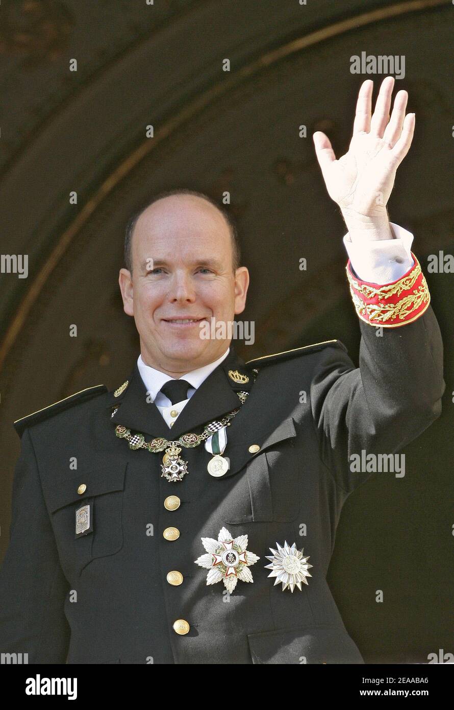 File photo : Prince Albert II of Monaco attends, from the Palace's ...