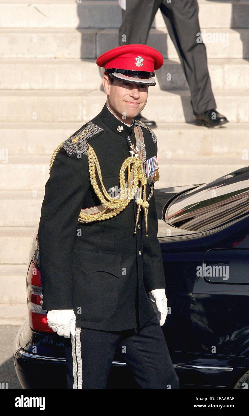 Prince Edward arrives at Monaco's Cathedrale for the pontifical mass as ...