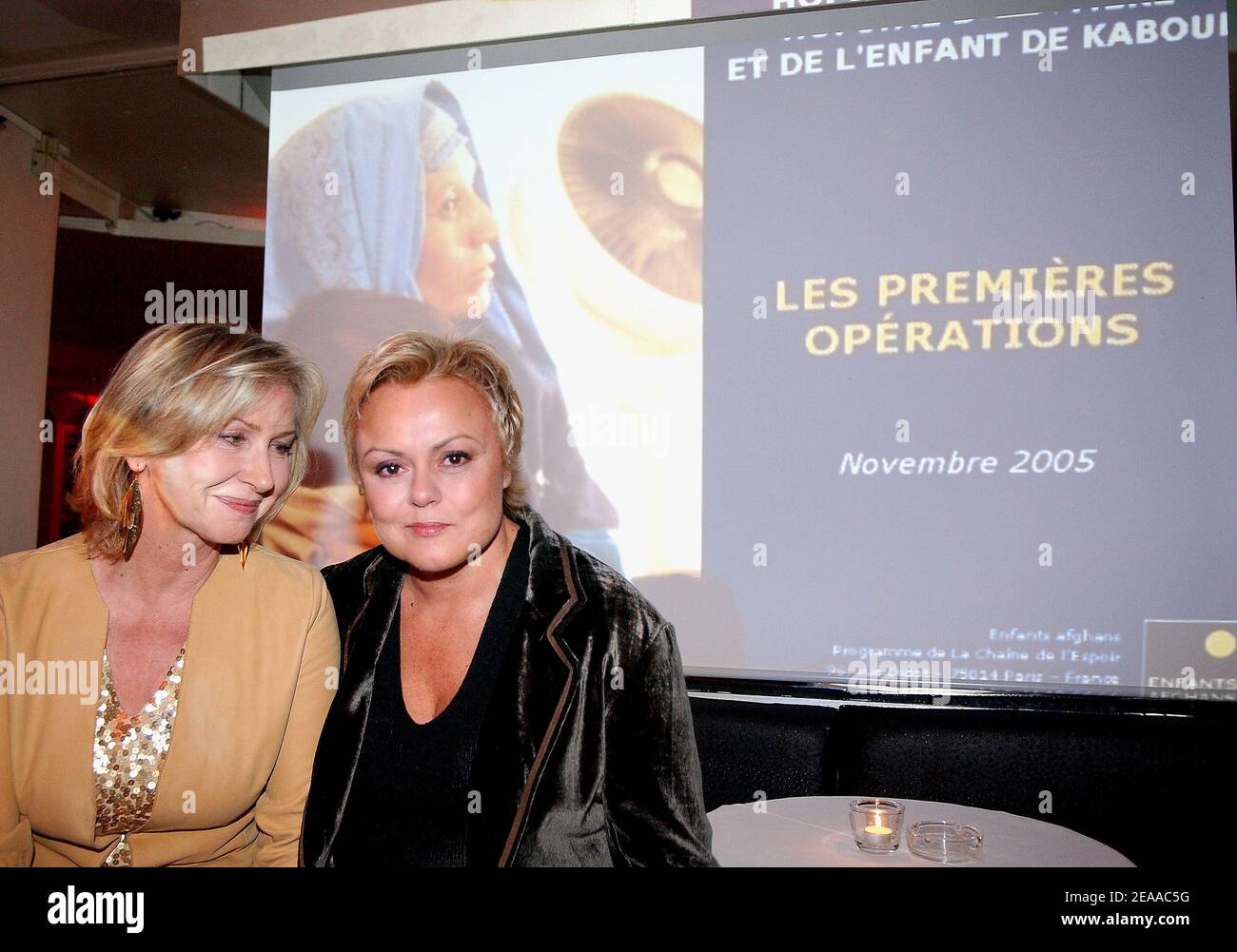 French actress Muriel Robin (R) and TV journalist Marine Jacquemin ...