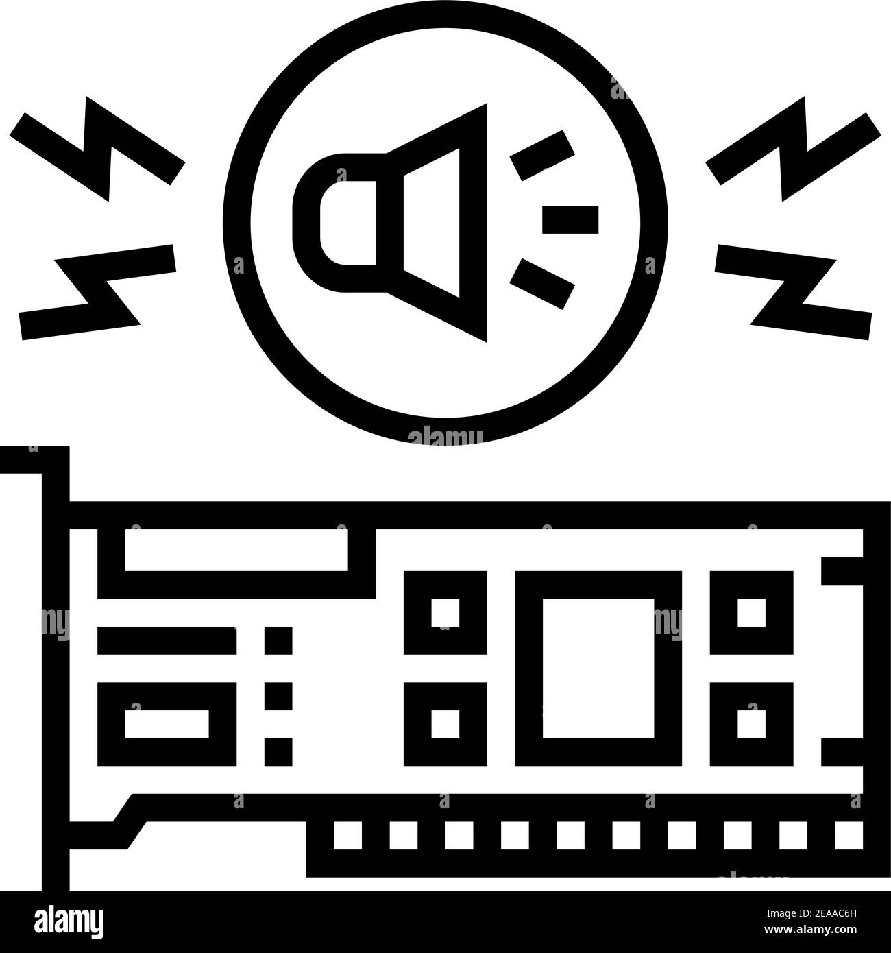 audio card computer component line icon vector illustration Stock ...