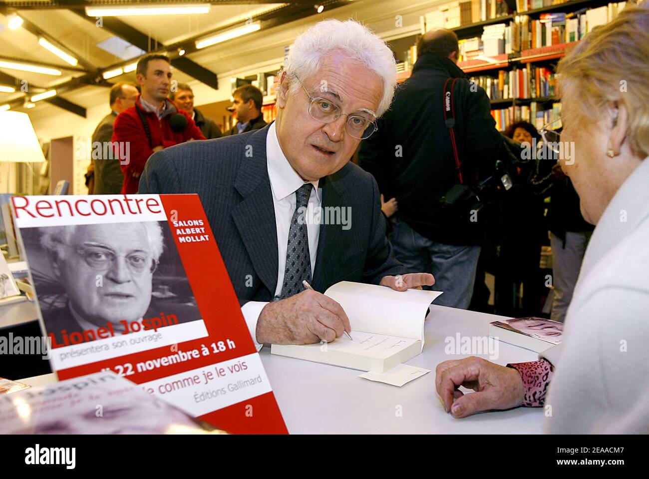 French former Prime Minister Lionel Jospin promotes his book 'Le Monde ...